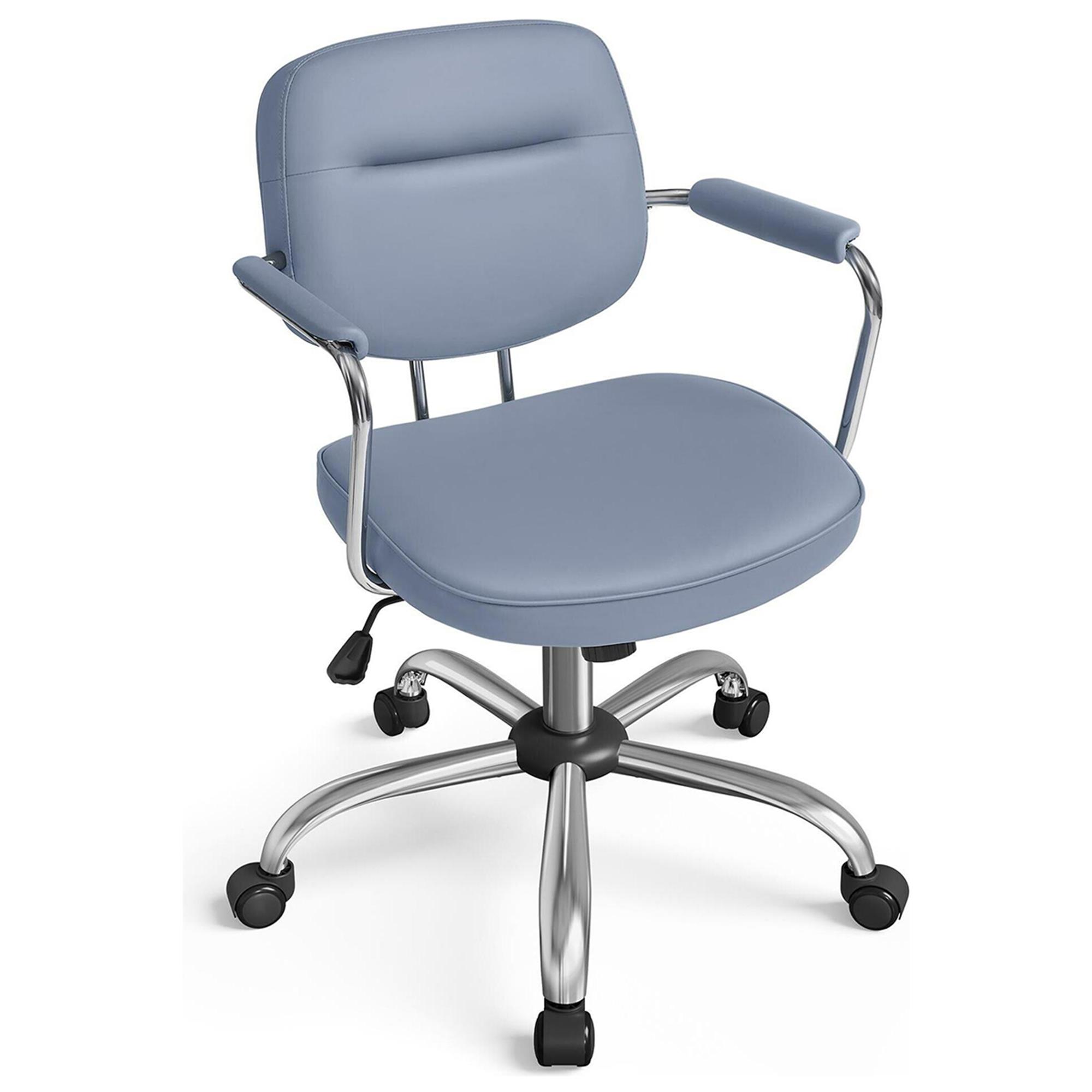 Sedia da ufficio CLASSY, Compatta e Versatile, in Pelle Celeste ...