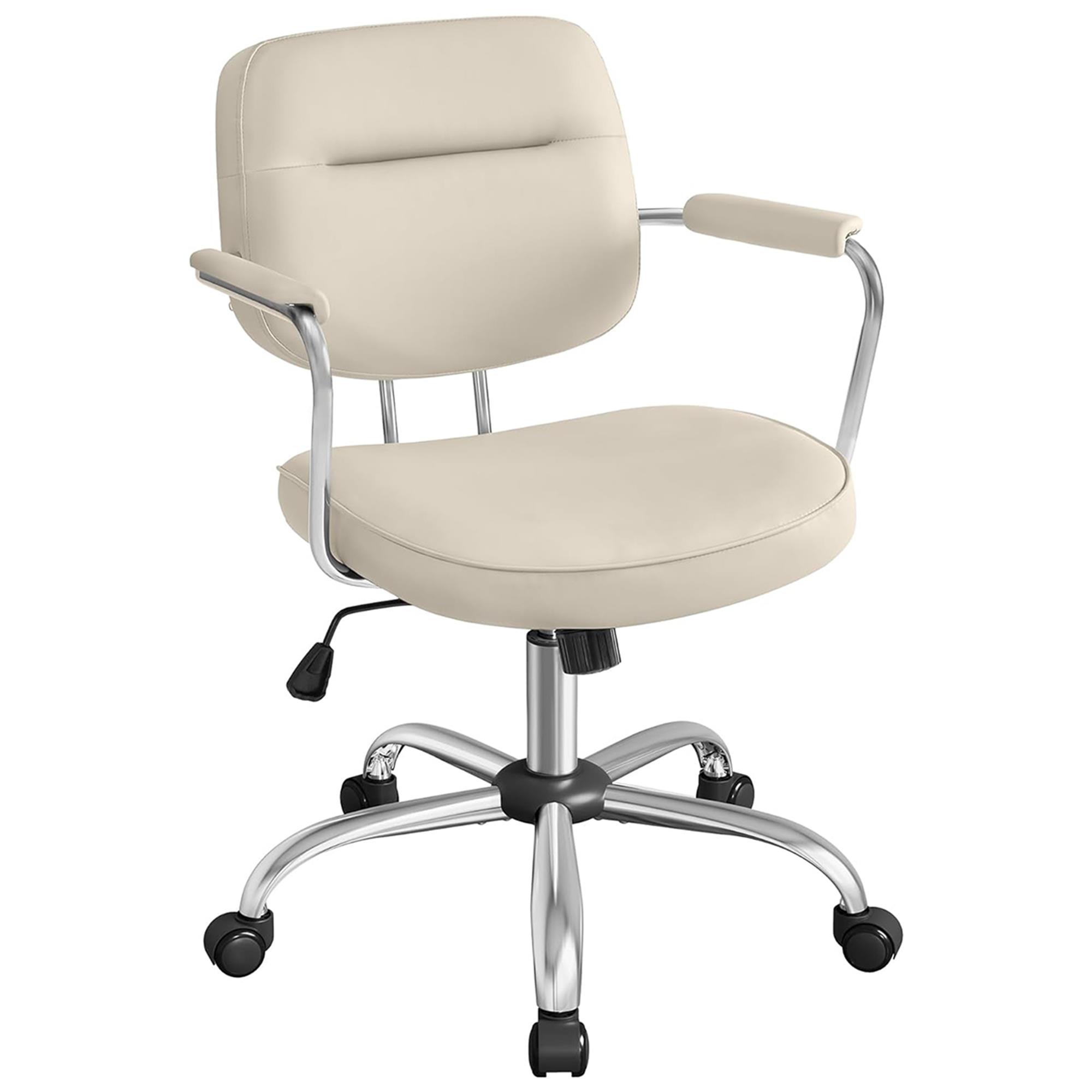 Sedia da ufficio CLASSY, Compatta e Versatile, in Pelle Crema ...